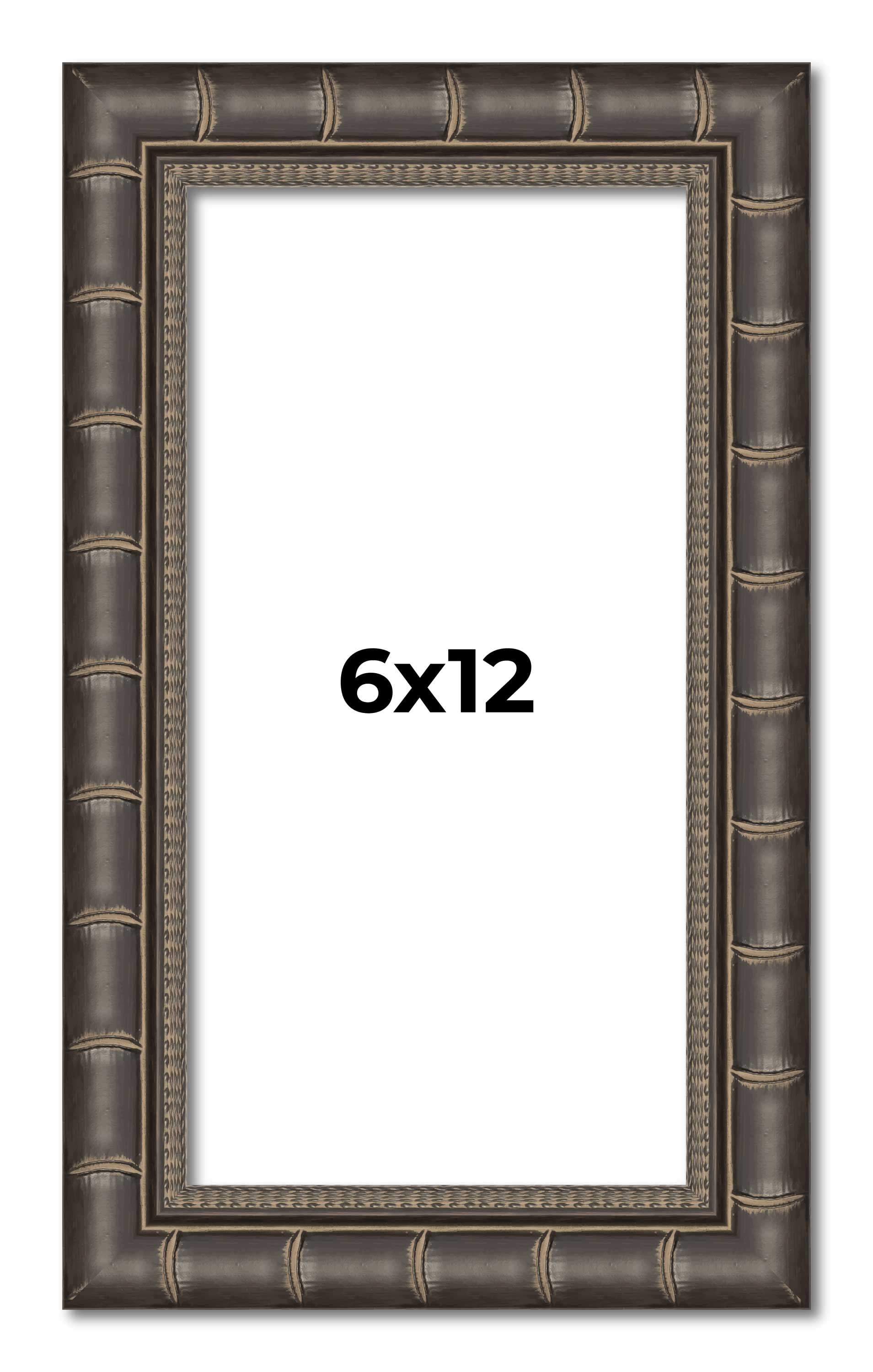 6x12 Frame Black Bamboo Solid Wood Picture Frame Width 1.5 Inches ...