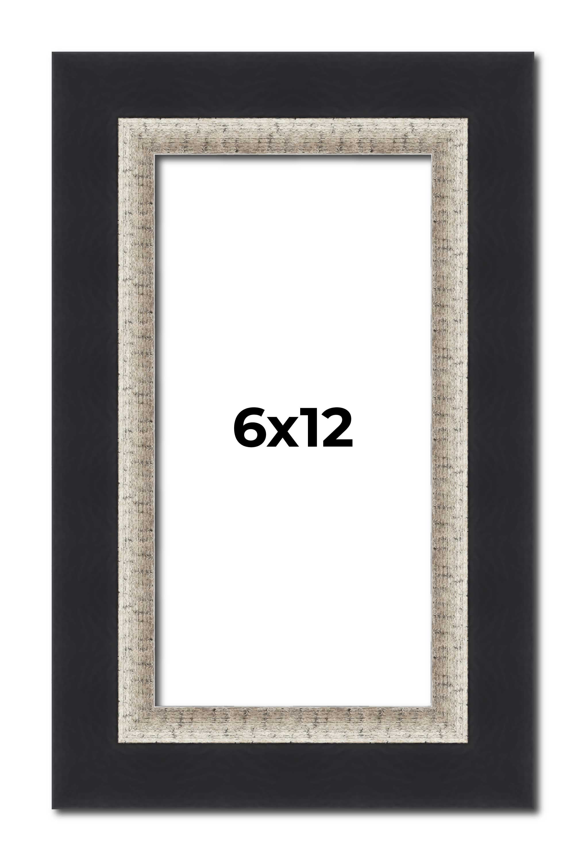 6x12 Frame Black Real Wood Picture Frame Width 2.25 Inches | Interior ...