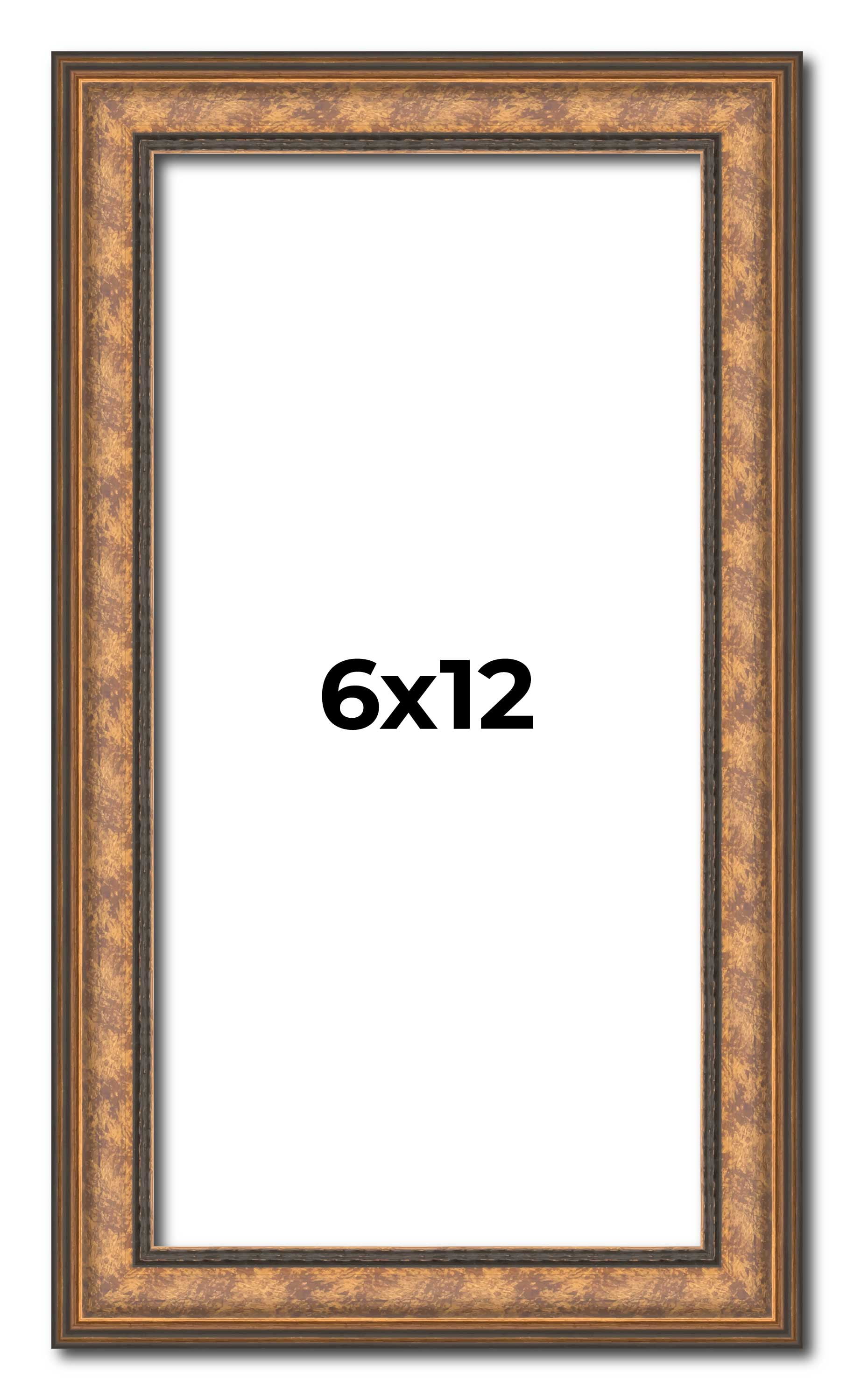 6x12 Frame Gold Real Wood Picture Frame Width 1.25 inches | Interior ...