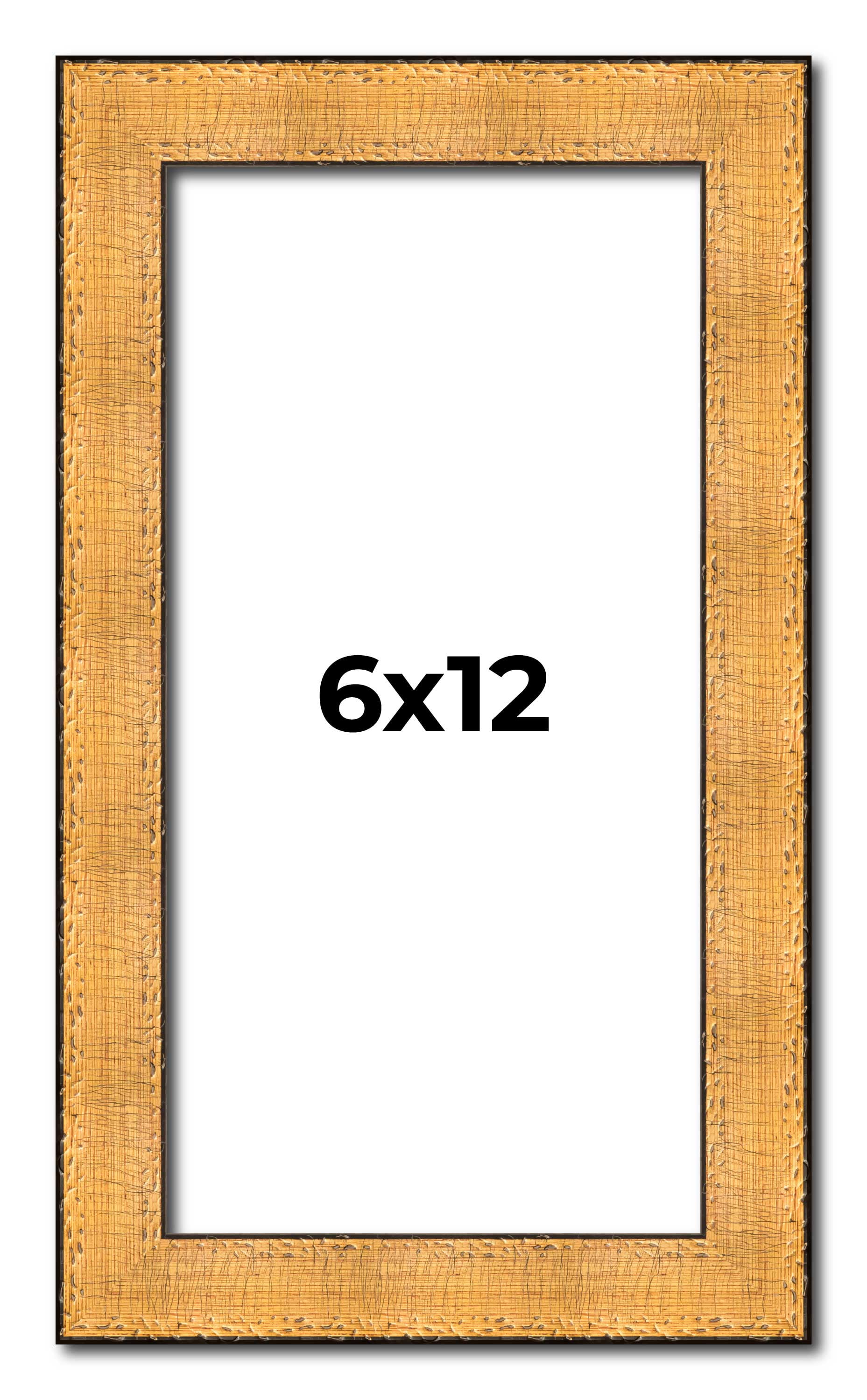 6x12 Frame Gold Rustic Solid Wood Picture Frame | 1.25 Inch Wide ...