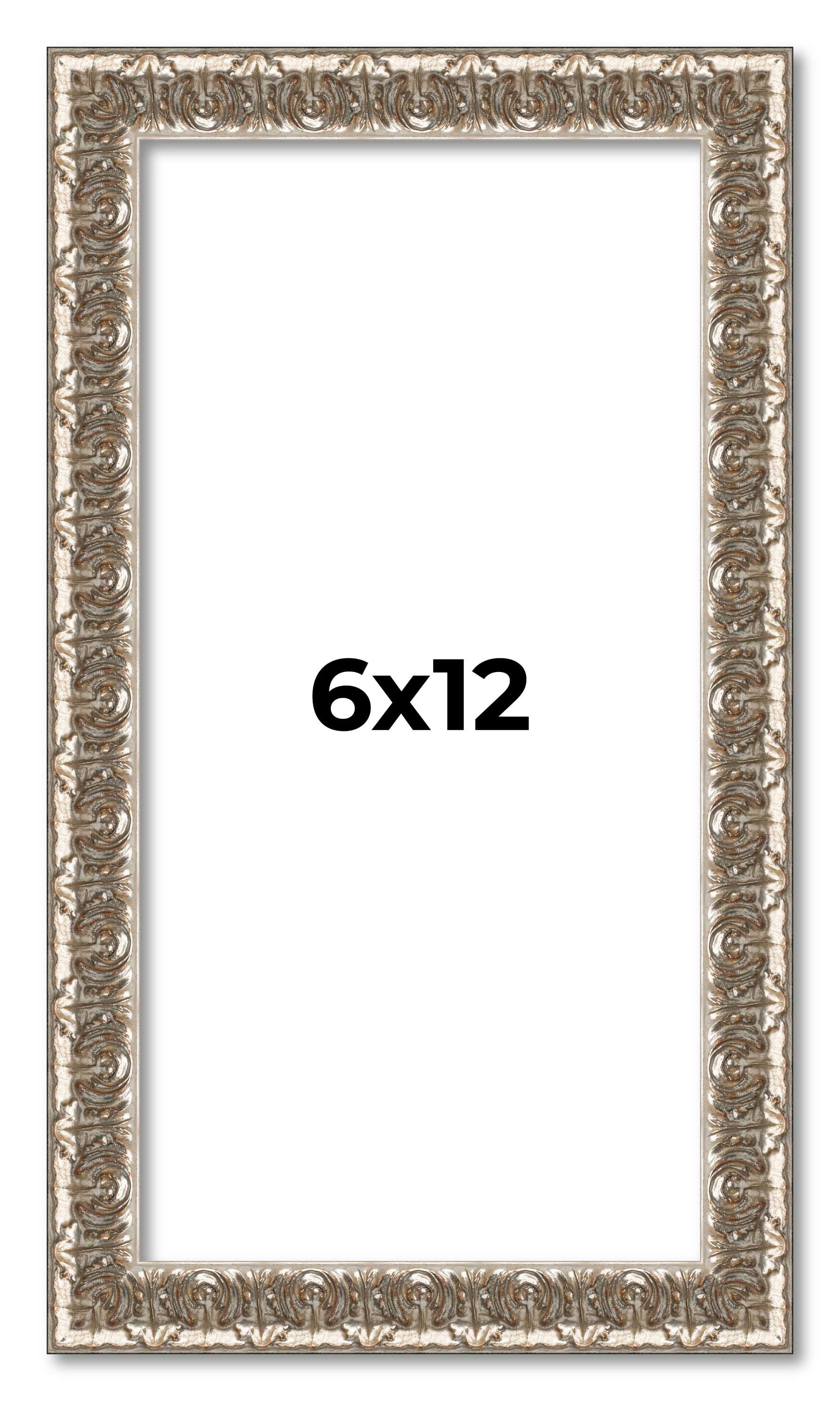6x12 Frame Silver Versailles Ornate Solid Wood Picture Frame | 1 Inch ...
