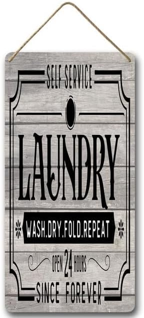 6x12 IN Family Laundry Room Wall Sign Wash Dry Fold Repeat Wall Decor ...