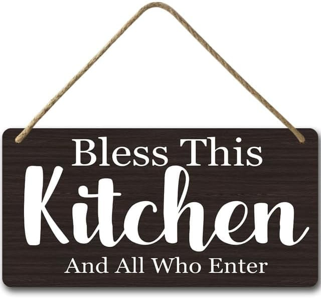 6x12 IN Kitchen Rules Sign Dining Room Restaurant Wood Wall Hanging ...