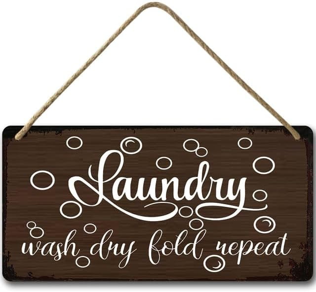 6x12 IN Laundry Room Wash Dry Fold Repeat Sign,Laundry Room Decor Sign ...