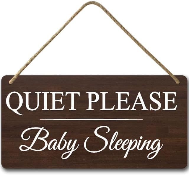 6x12 IN Quiet Please Baby Sleeping Sign,Funny Welcome Go Away SignsFor ...