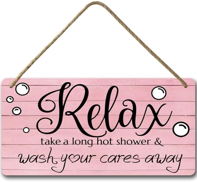 6x12 IN Relax Take A Long Hot Shower Bathroom Art Sign,Funny Bathroom ...