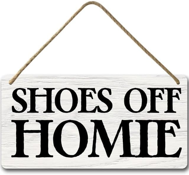 6x12 IN Shoes Off Homie Wood Sign,Shoes Wooden Sign Hanging Wooden Home ...
