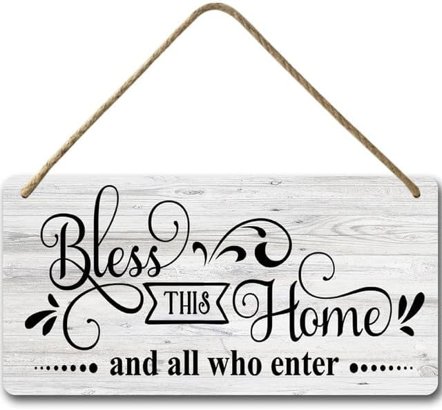 6x12 IN Vintage Bless This Home and All Who Enter Wall Sign,Rustic ...
