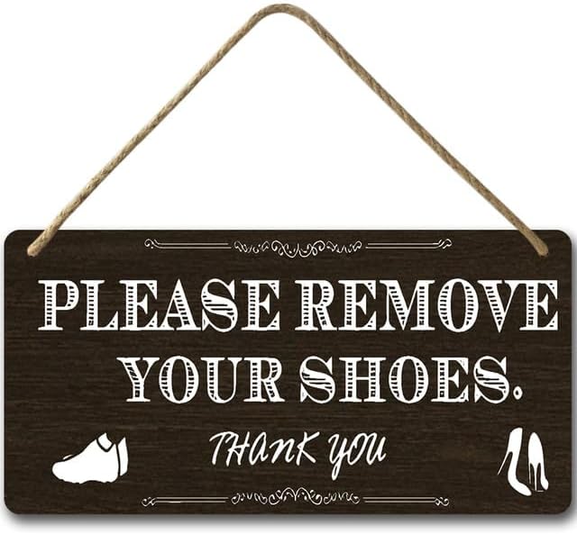 6x12 IN Welcome Door Sign Shoes Off Sign for Home Living Room Porch ...