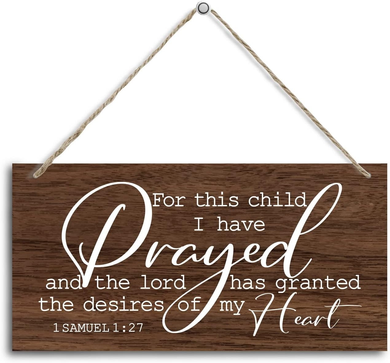 6x12 Inch 1 Samuel 127- For This Child I Have Prayed Inspirational ...