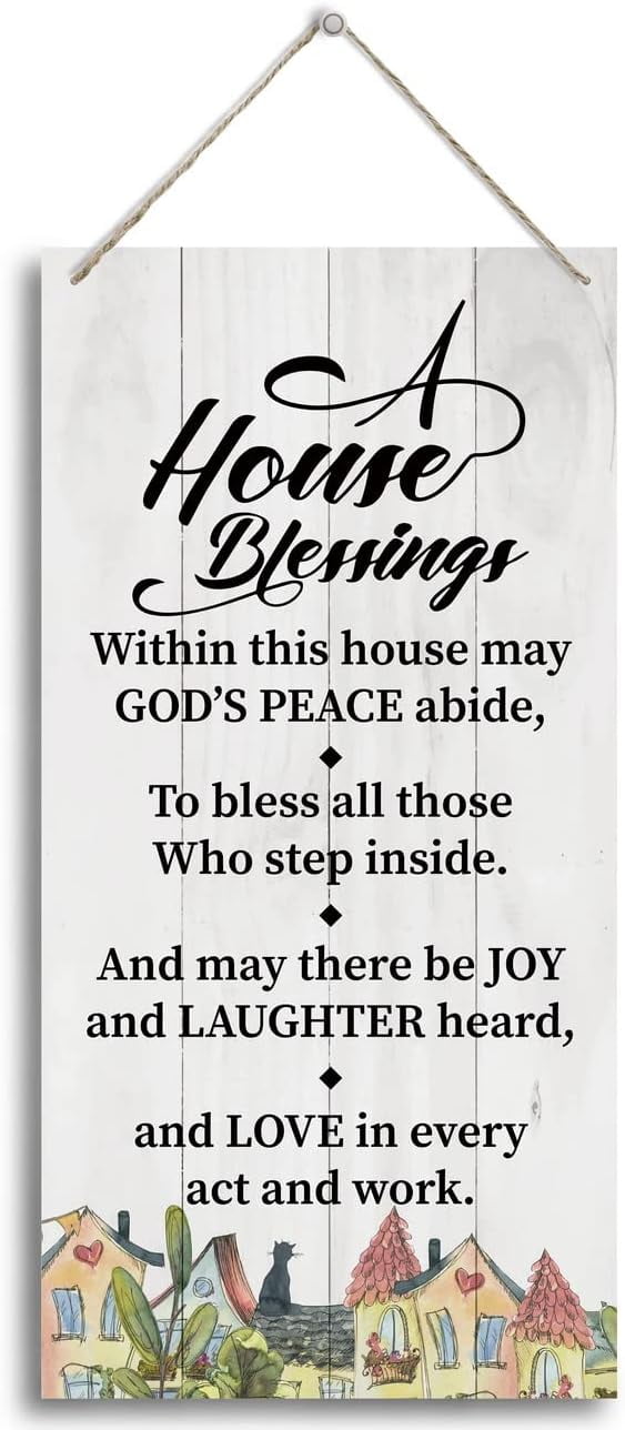 6x12 Inch A House Blessing Inspirational Wooden Decor Sign, Hanging ...