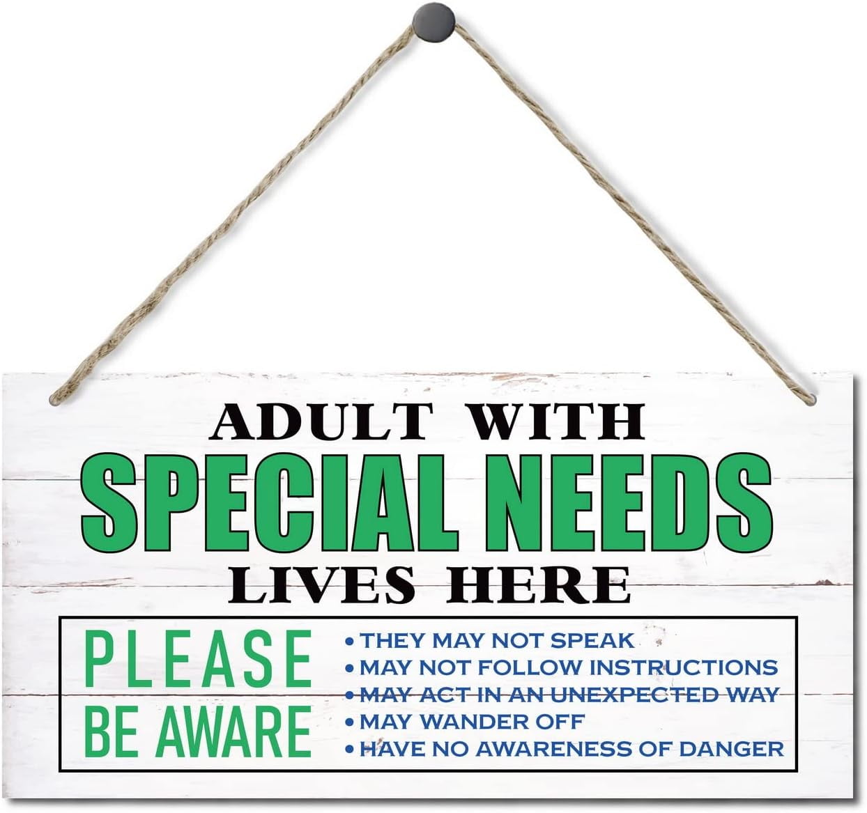 6x12 Inch Adult With Special Needs Lives Here Sign,Hanging Wood Sign ...