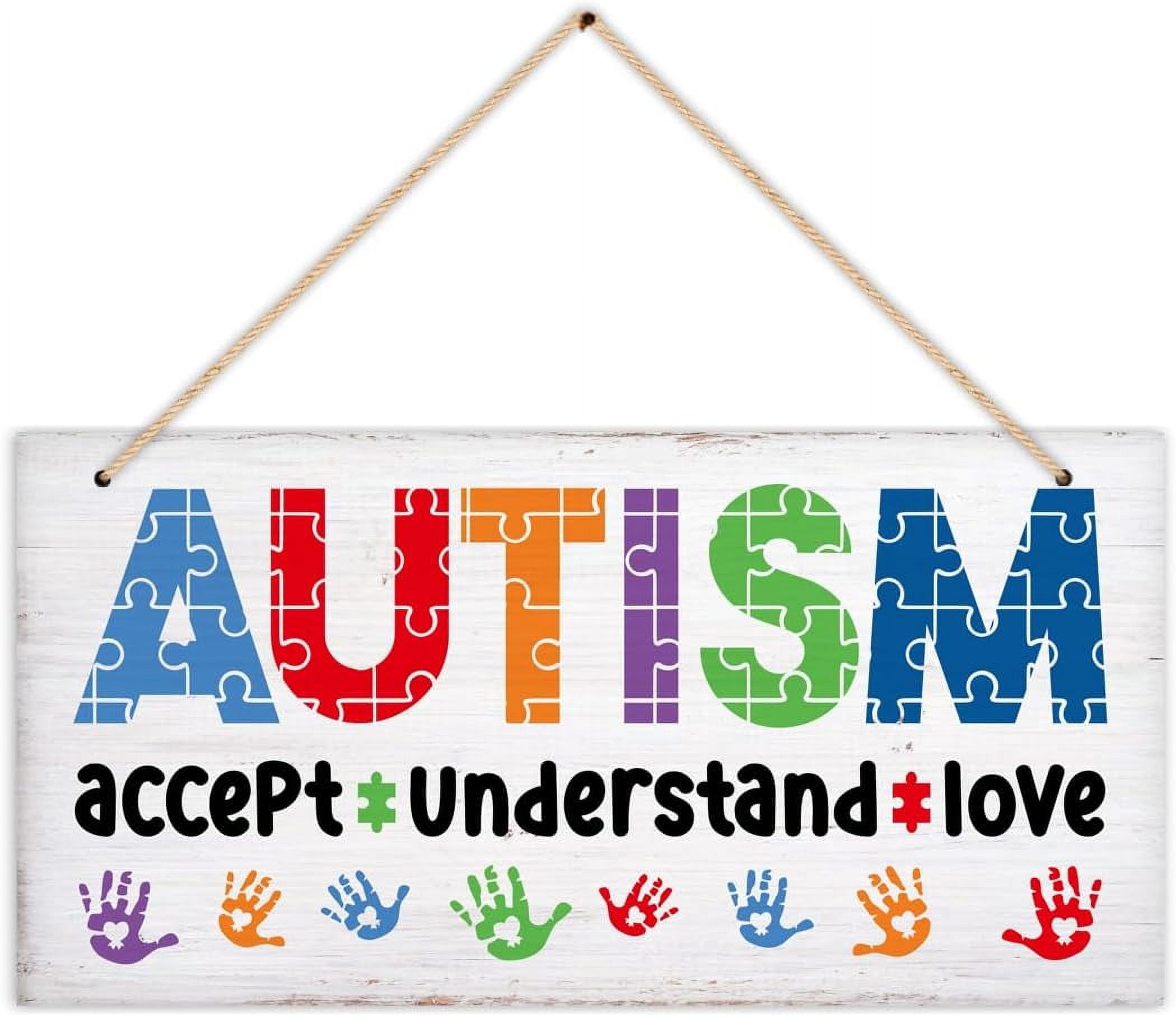 6x12 Inch Autism Wall Decor Farmhouse Autism Accept Understand Love ...