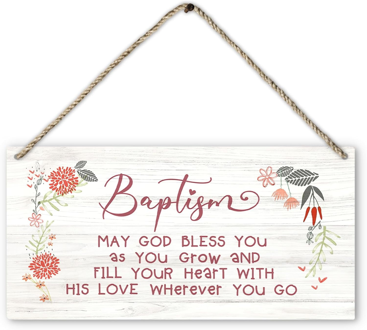 6x12 Inch Baptism Christian Religious Bible Verses Wood Plaque Sign ...
