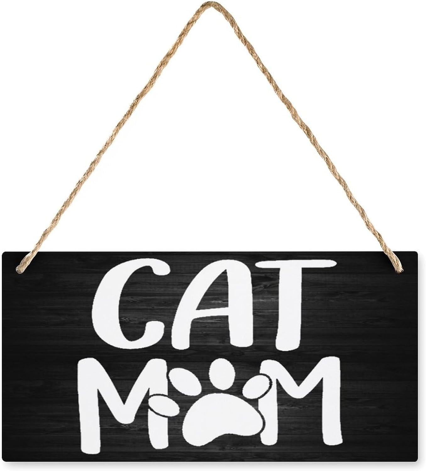 6x12 Inch Hanging Door Sign Cat Mom Motivational Quote Wood Wall Sign ...