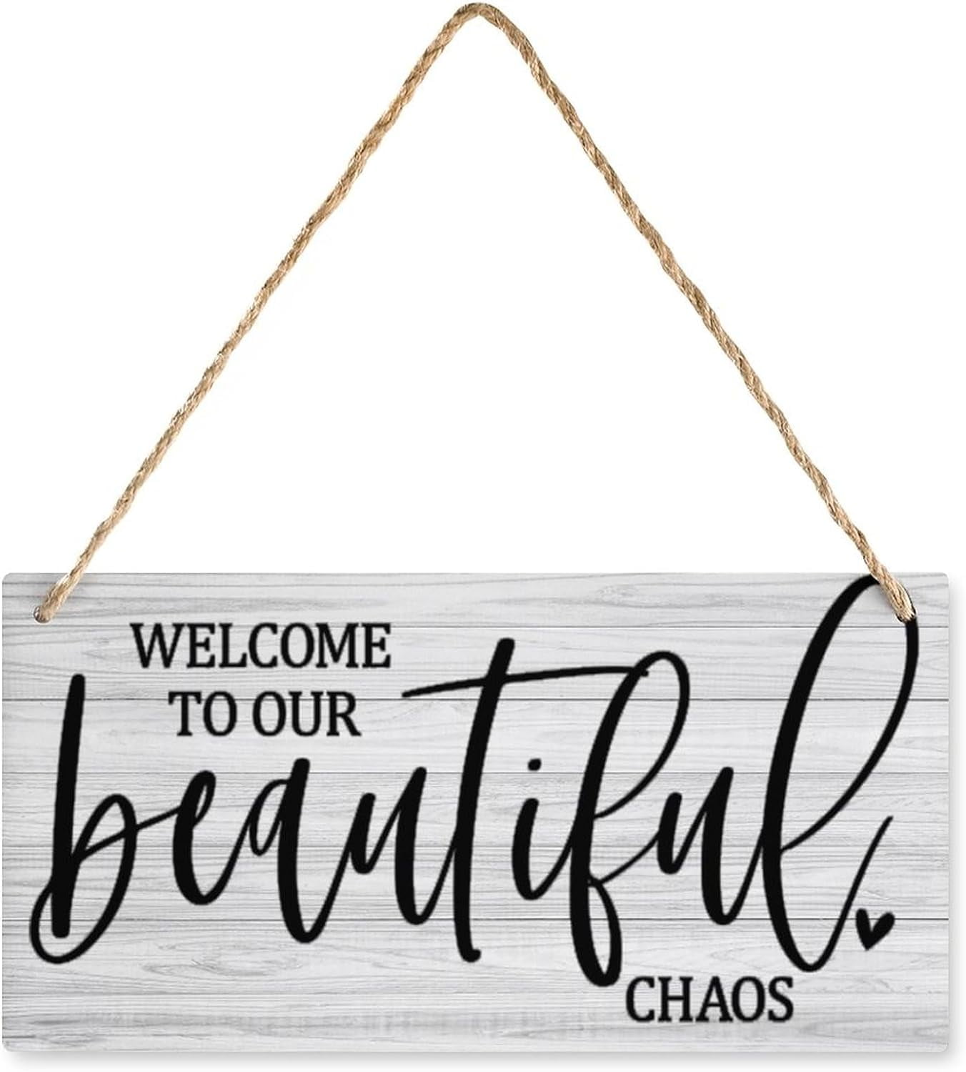 6x12 Inch Hanging Wood Sign Home Decorative Welcome To Our Beautiful ...