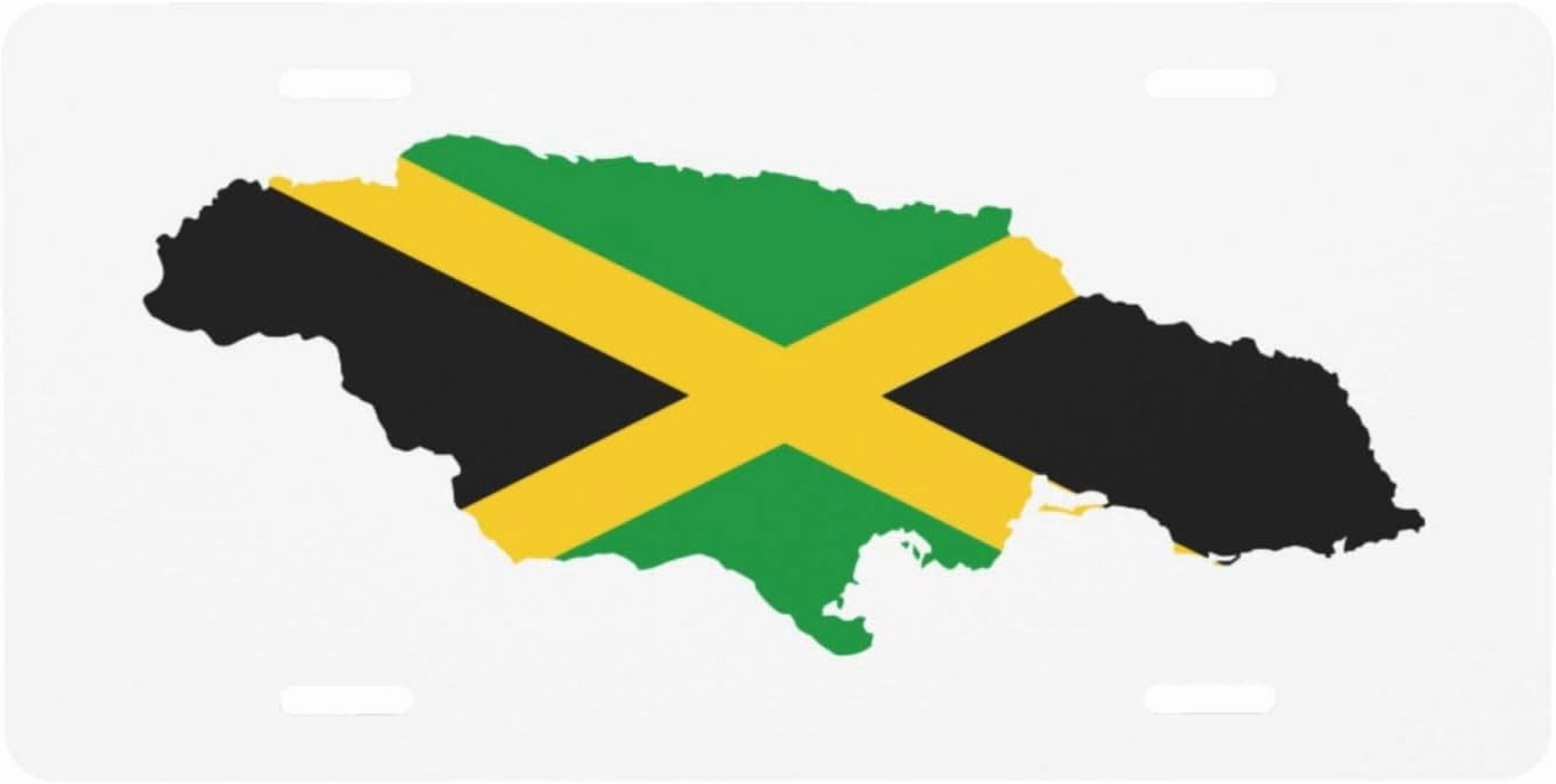 6x12 Inch Jamaica Terrain Map License Plate Aluminium Car Front License ...