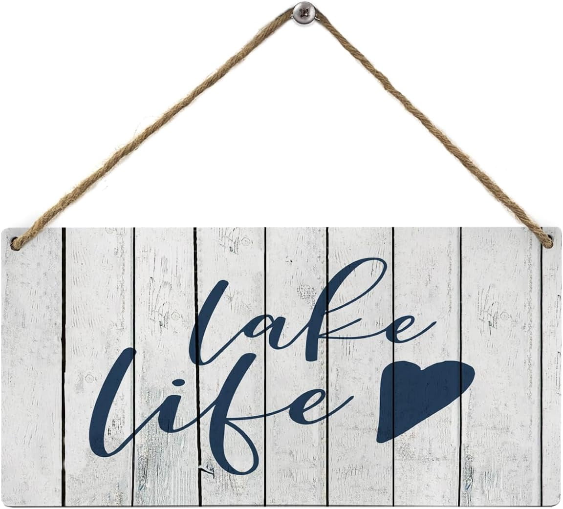 6x12 Inch Lake Life Wood Wall Hanging Tags,Summer Vacation Sign Wall ...