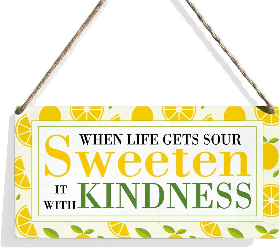 6x12 Inch Lemon Wooden Rustic Signs Home Wall Decor, Country When Life ...