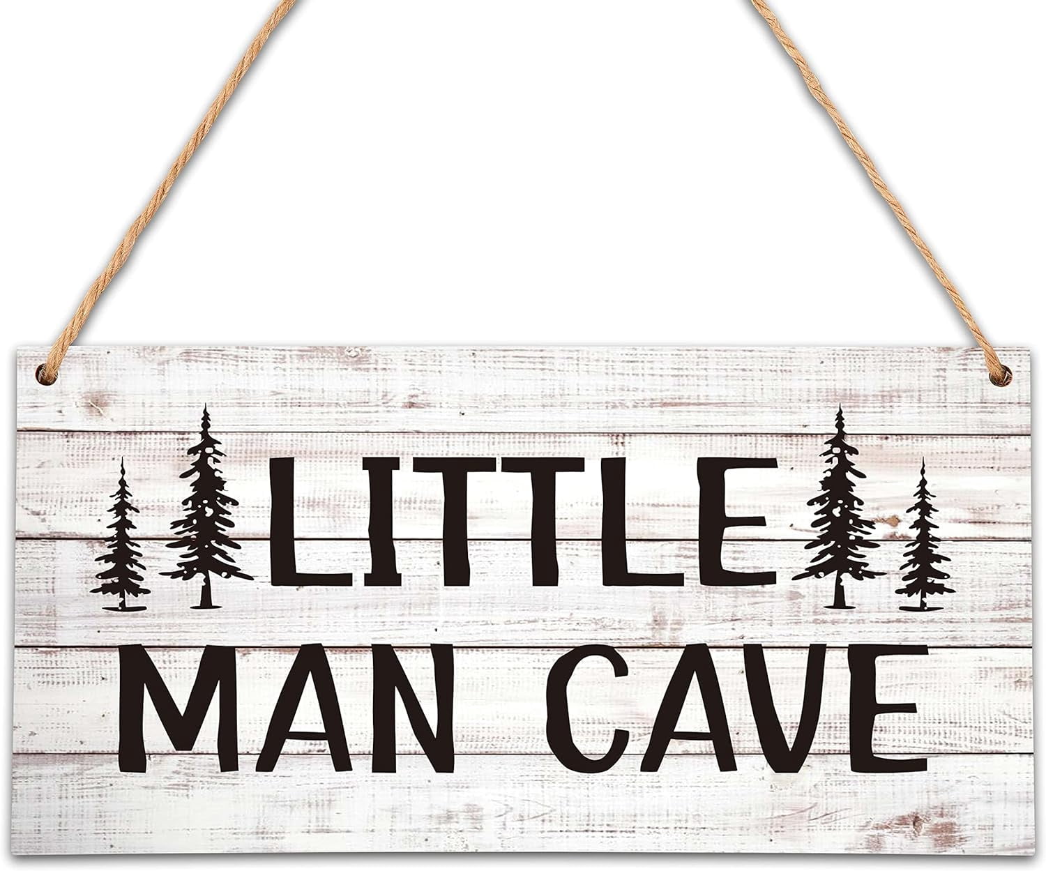 6x12 Inch Little Man Cave Wood Sign, Nursery Decor For Boys, Natural ...