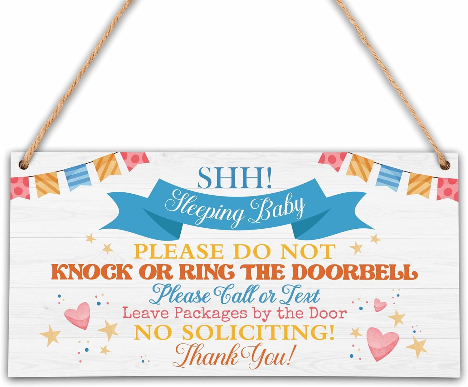 6x12 Inch Please Do Not Knock Or Ring Doorbell Sign, Shhh Baby Sleeping ...