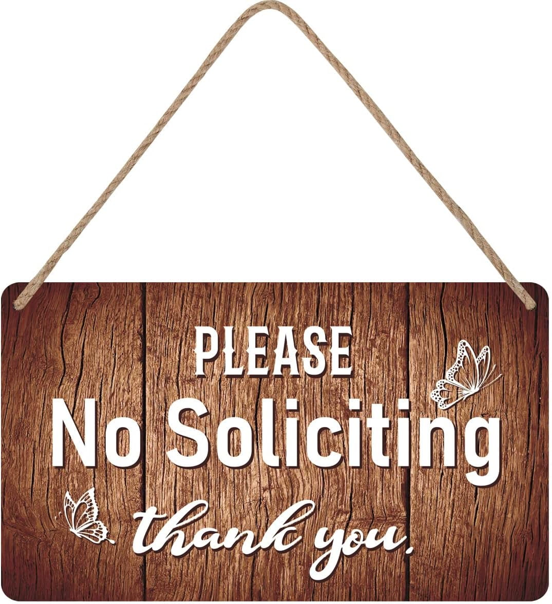 6x12 Inch Please No Soliciting Sign For House No Trespassing Signs Private Property Hanger For ...