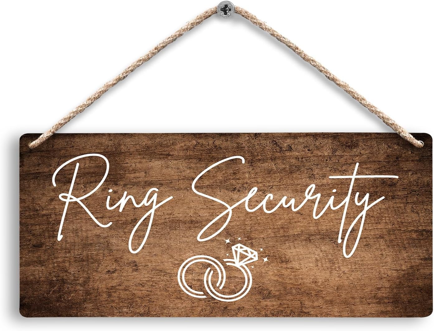 6x12 Inch Ring Bearer Security Wedding Hanging Wooden Signs, Ring ...