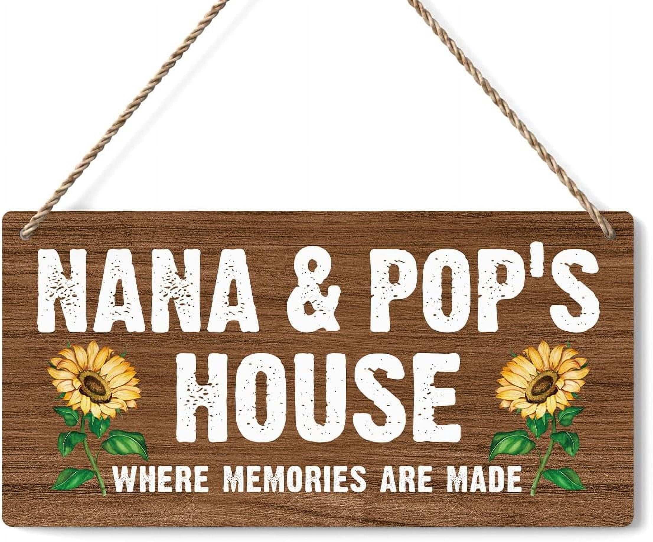 6x12 Inch Rustic Nana And Pop'S House Wooden Sign Decor, Outdoor Porch ...