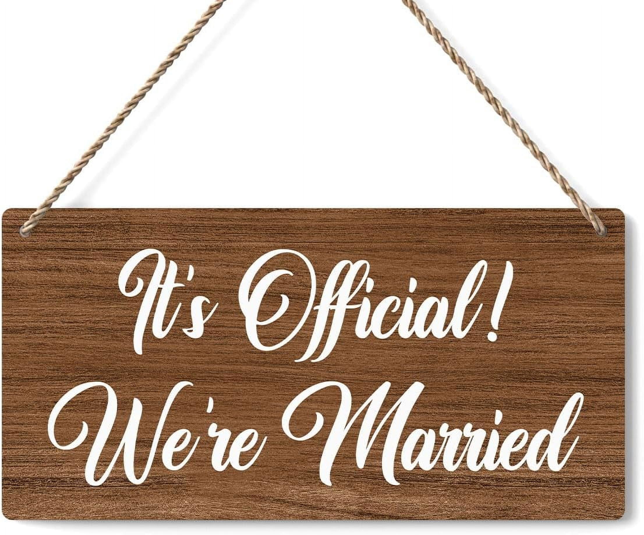 6x12 Inch Rustic Wedding Sign It'S Official We'Re Married, Wedding ...