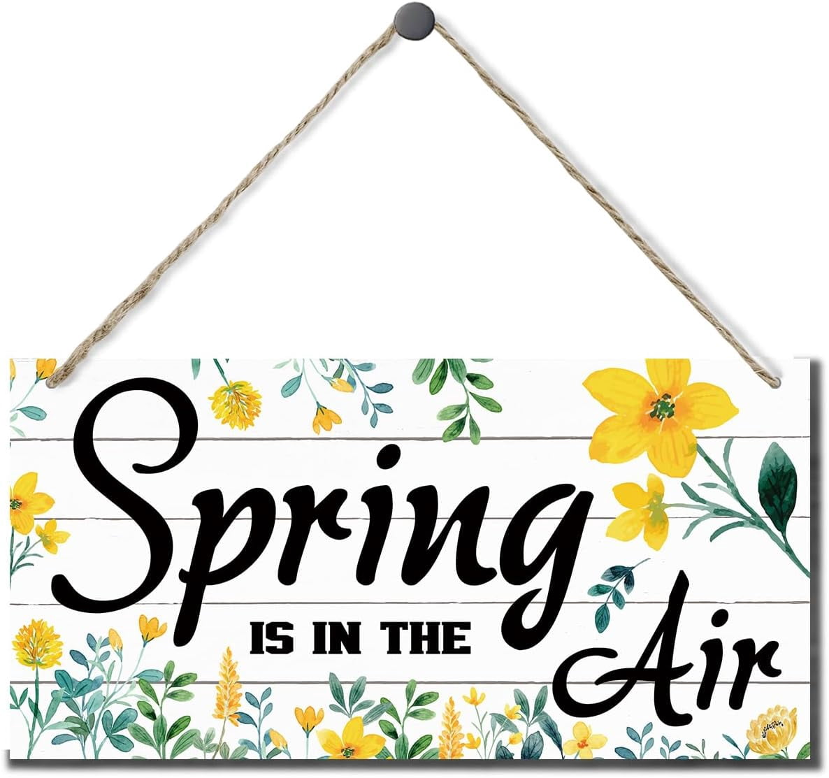 6x12 Inch Spring Decoration, Spring Is In The Air Sign, Hanging Wood ...
