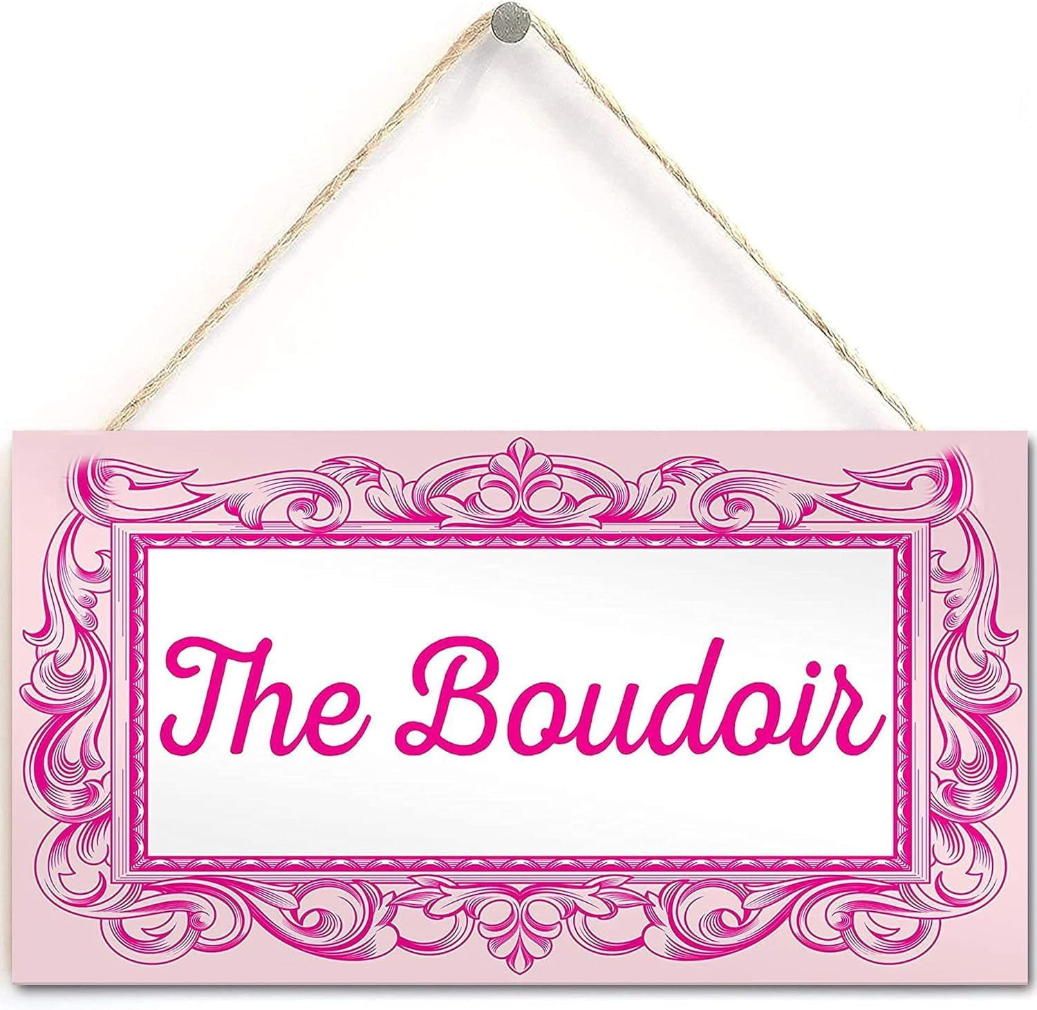6x12 Inch The Boudoir Vintage Shabby French Powder Room Hanging Plaque ...
