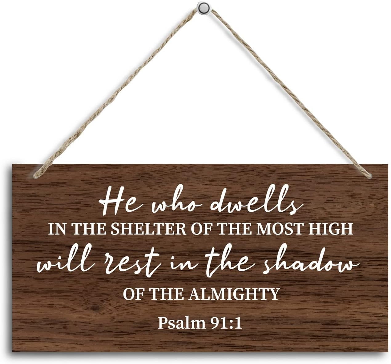 6x12 Inch Vintage Psalms 91 Wooden Decor Sign, Spiritual Inspirational ...