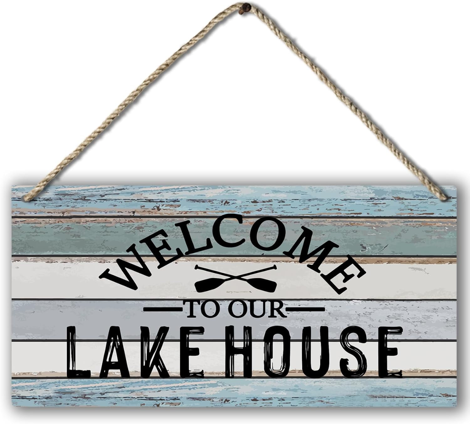 6x12 Inch Welcome To Our Lake House Farmhouse Paddle Printed Wood ...
