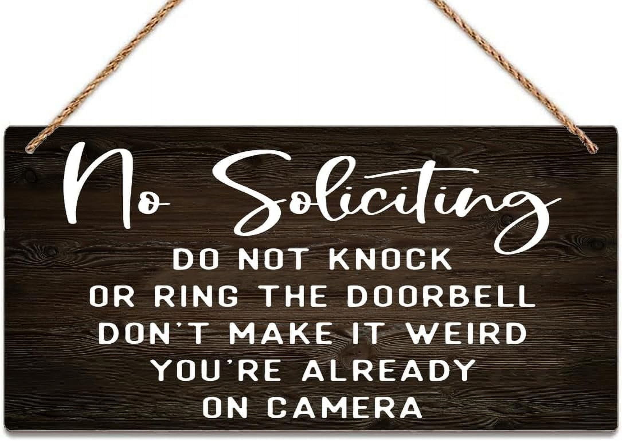 6x12 Inch Wooden Sign Room Decorations No Soliciting Sign Porch Sign ...