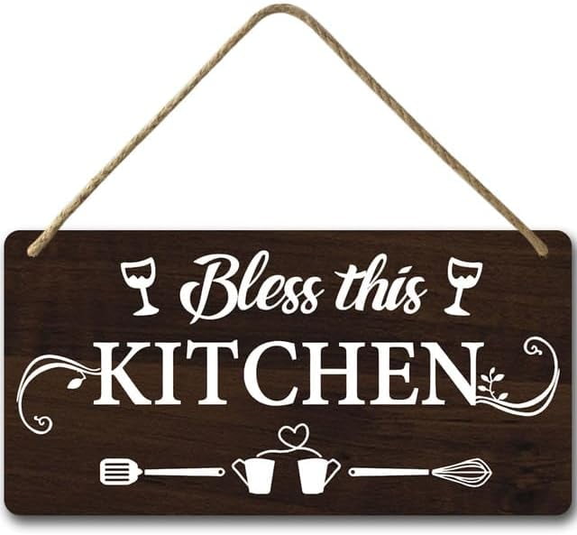 6x12 IN Kitchen Rules Sign Dining Room Restaurant Wood Wall Hanging ...