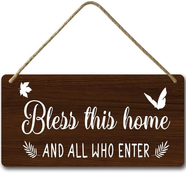 6x12 IN Rustic Wall Art God Bless This Home and All Who Enter Door Sign ...