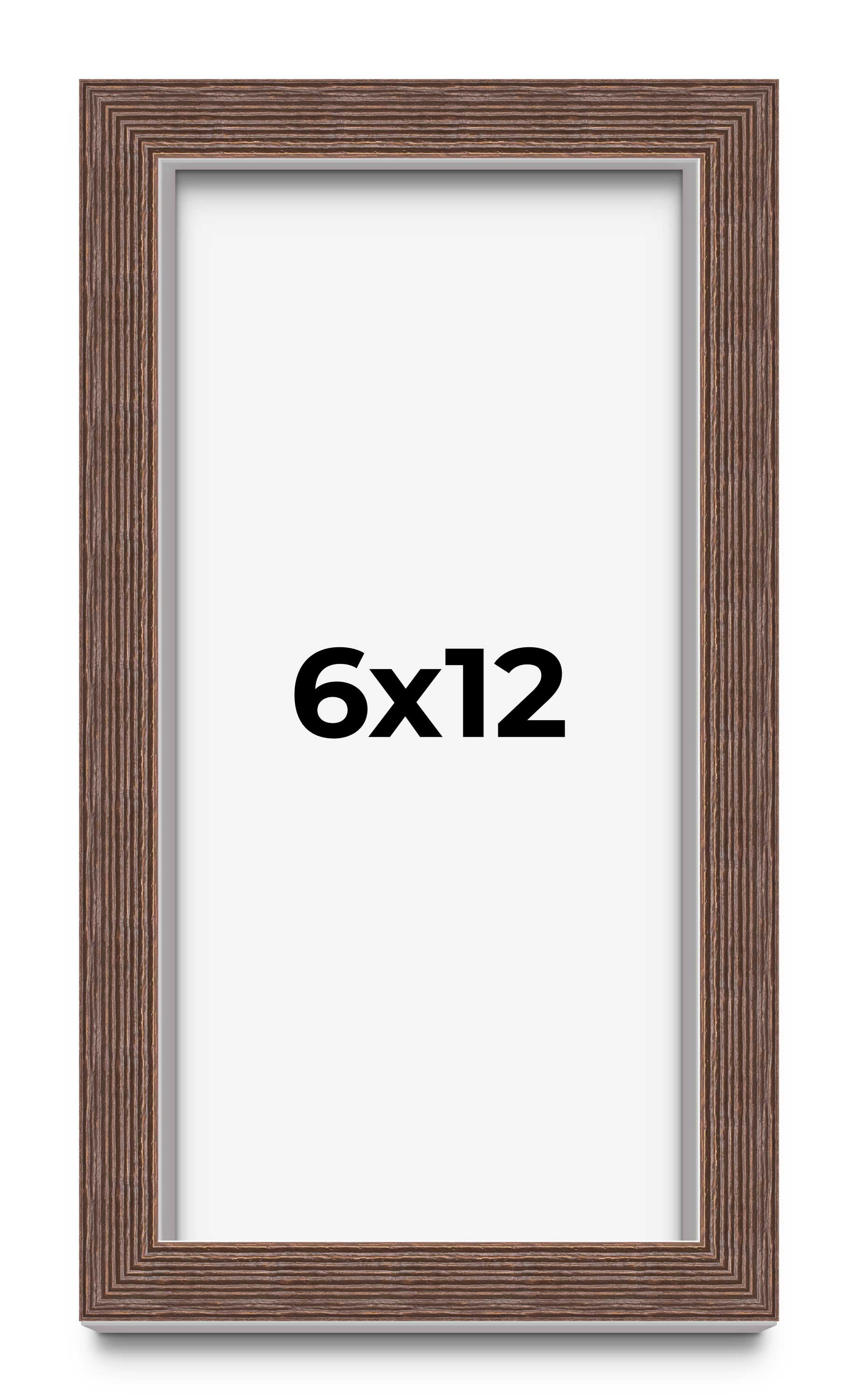 6x12 Shadow Box Frame Brown | 1.125 inches Deep Real Wood Rustic ...