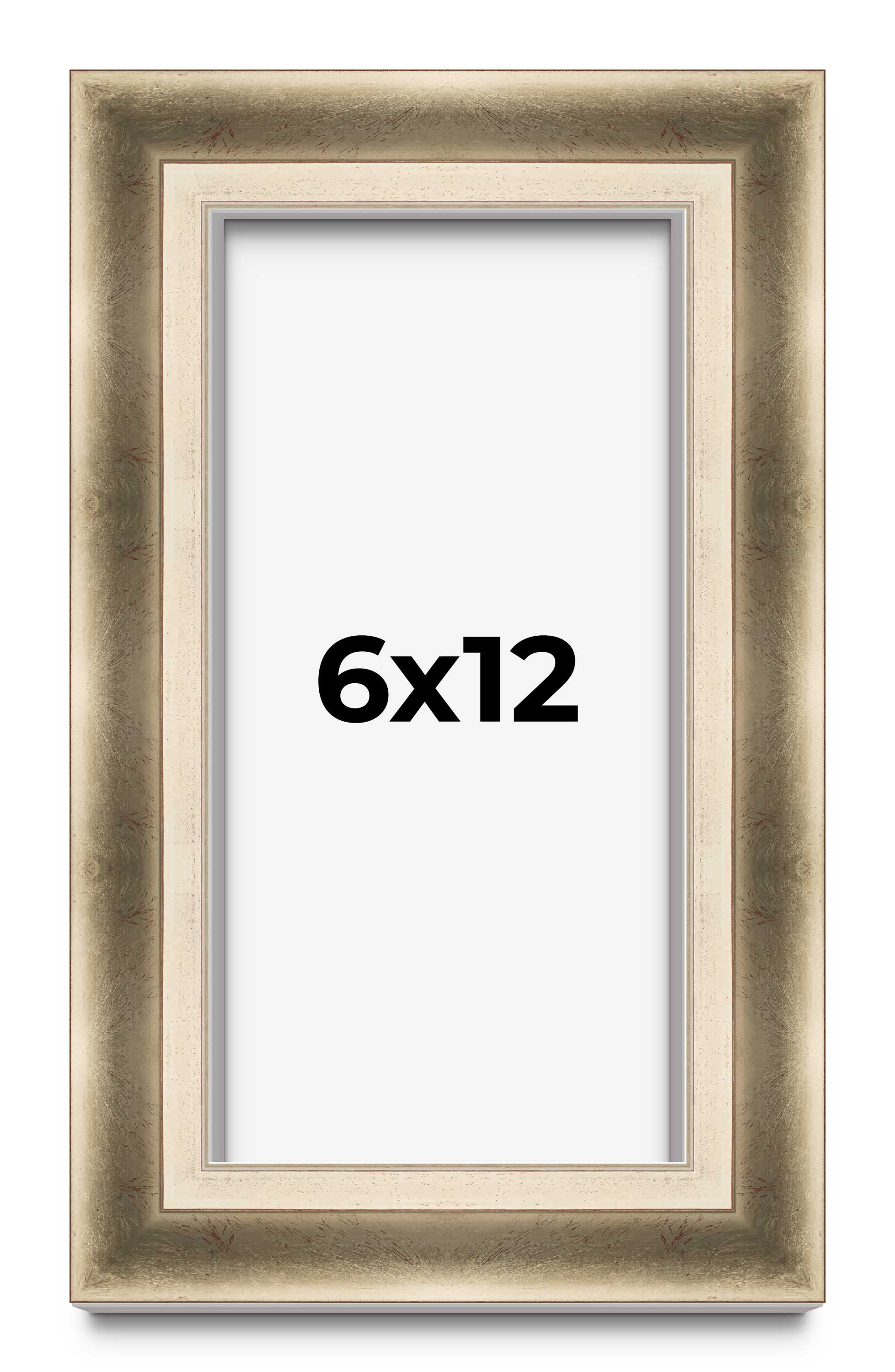 6x12 Shadow Box Frame Silver | 1.75 inches Deep Real Wood Traditional ...