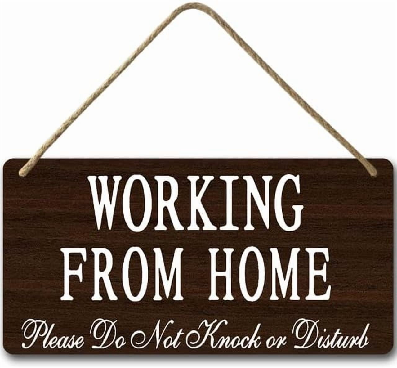 6x12 IN Working from Home Sign Do Not Knock Disturb Door Hanger Sign ...