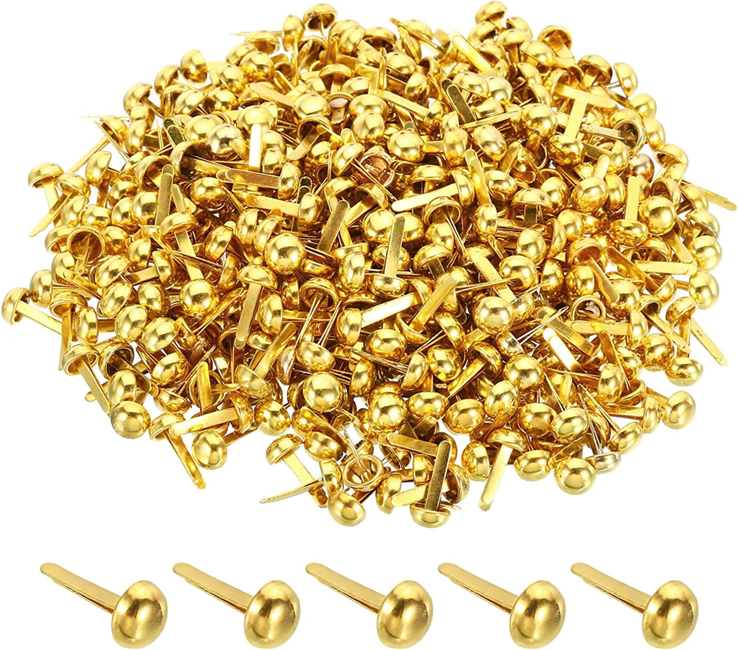 6x12mm Mini Brads Paper Fasteners, 500 Pack Round Brads Fastener for ...