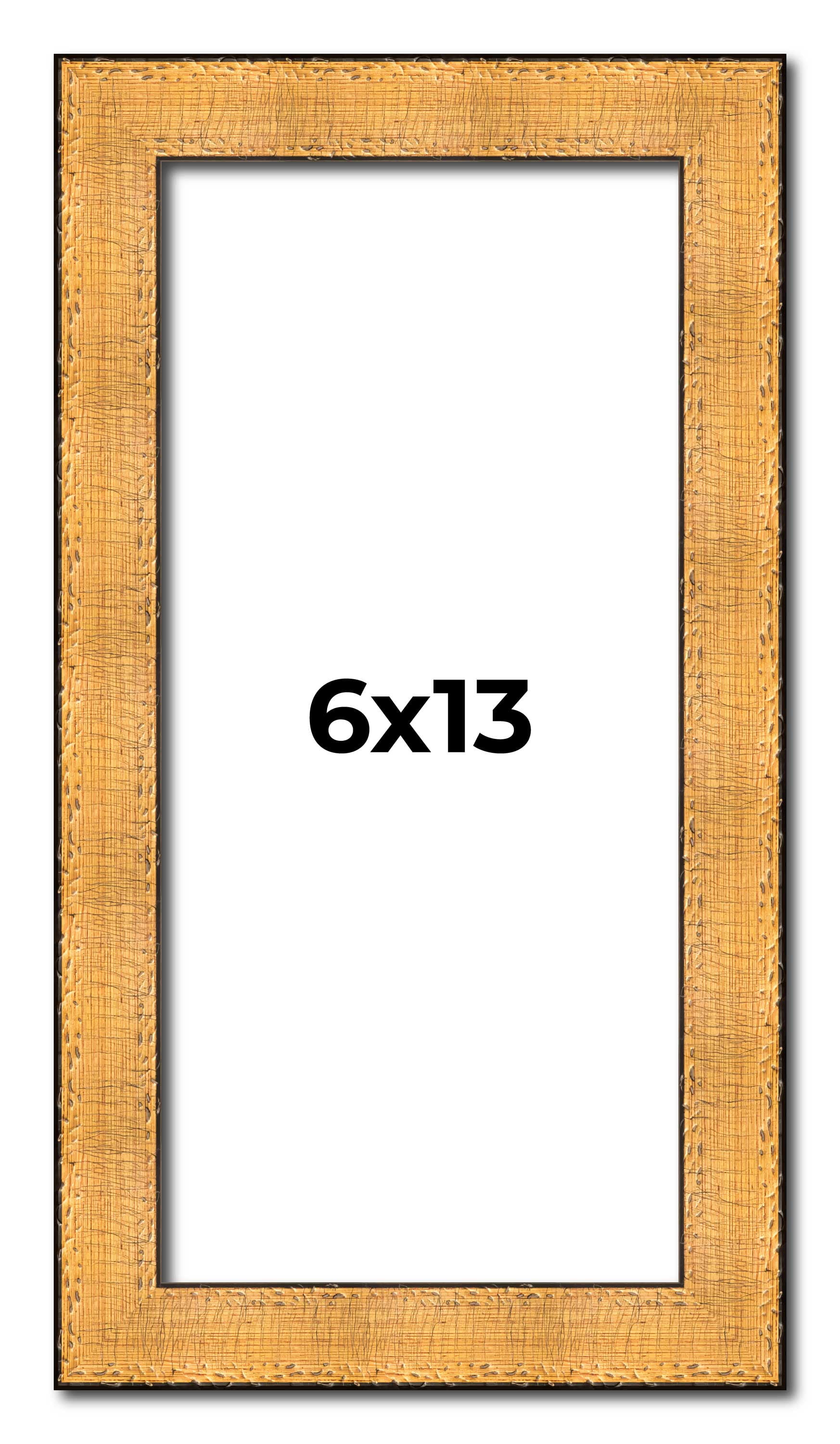 6x13 Frame Gold Rustic Solid Wood Picture Frame | 1.25 Inch Wide ...