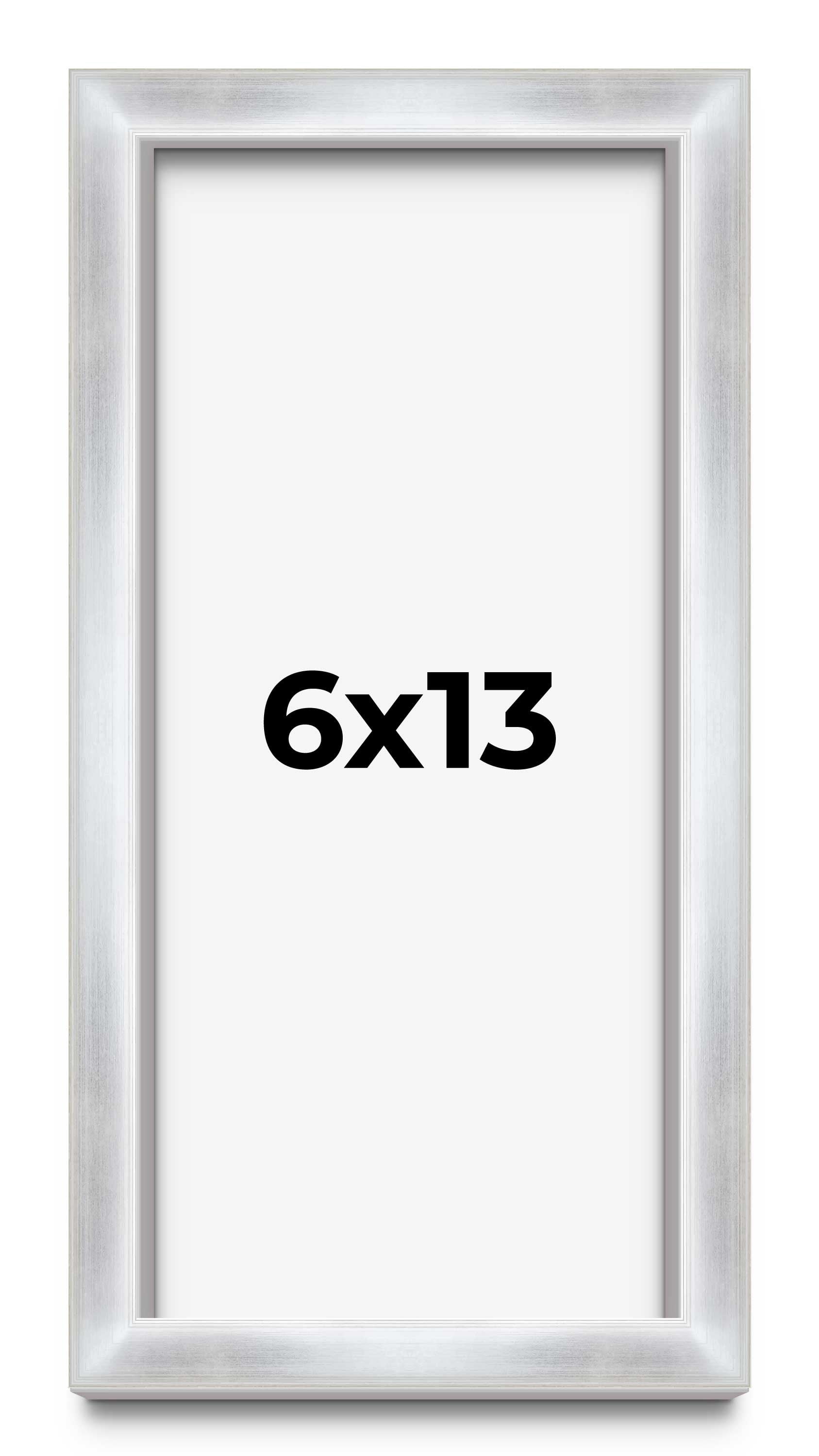 6x13 Frame Silver Whitewashed Wood Grain Solid Wood Shadow Box | 0.75 ...