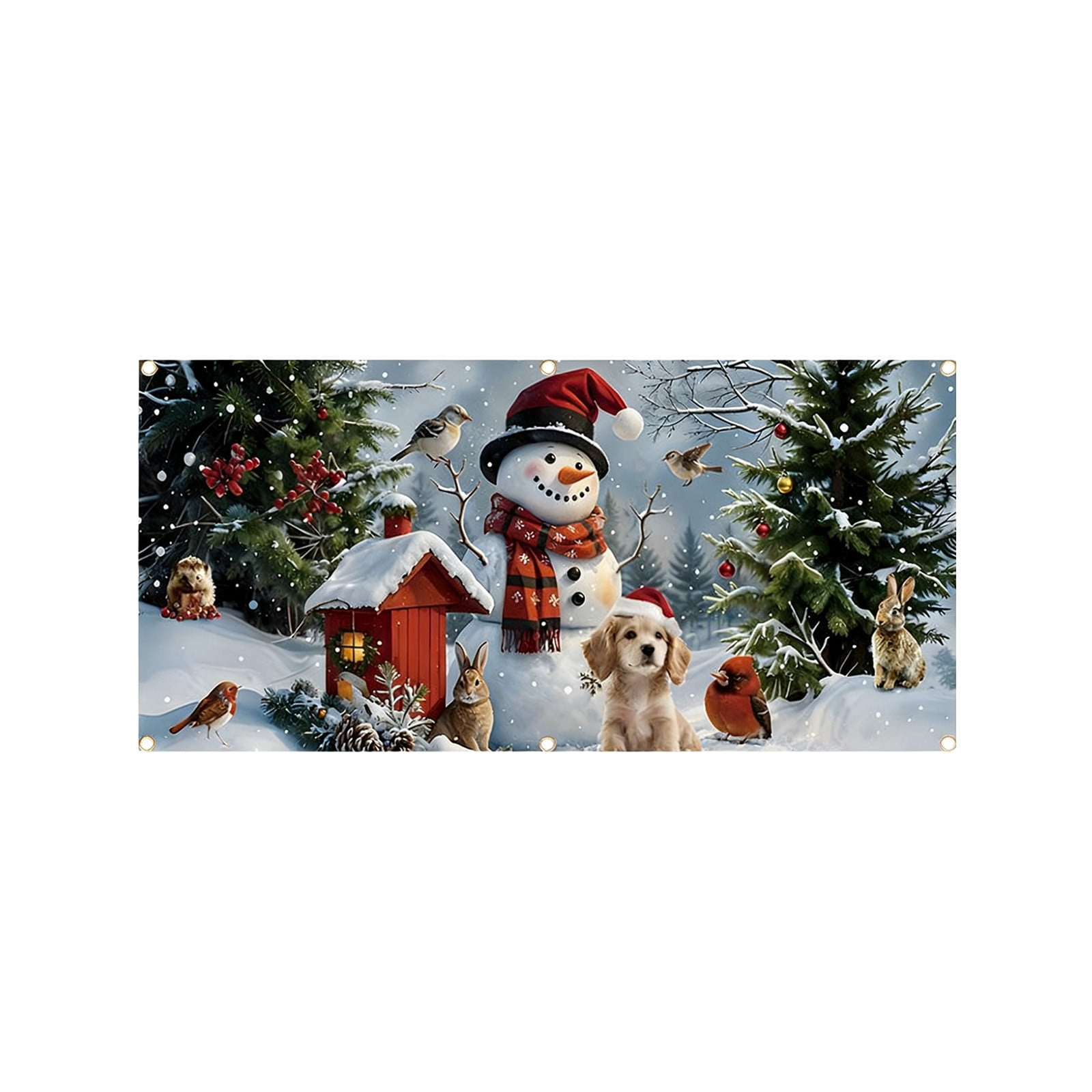 6x13 Ft Large Christmas Garage Door Cover,Festive Winter Garage Buddy ...