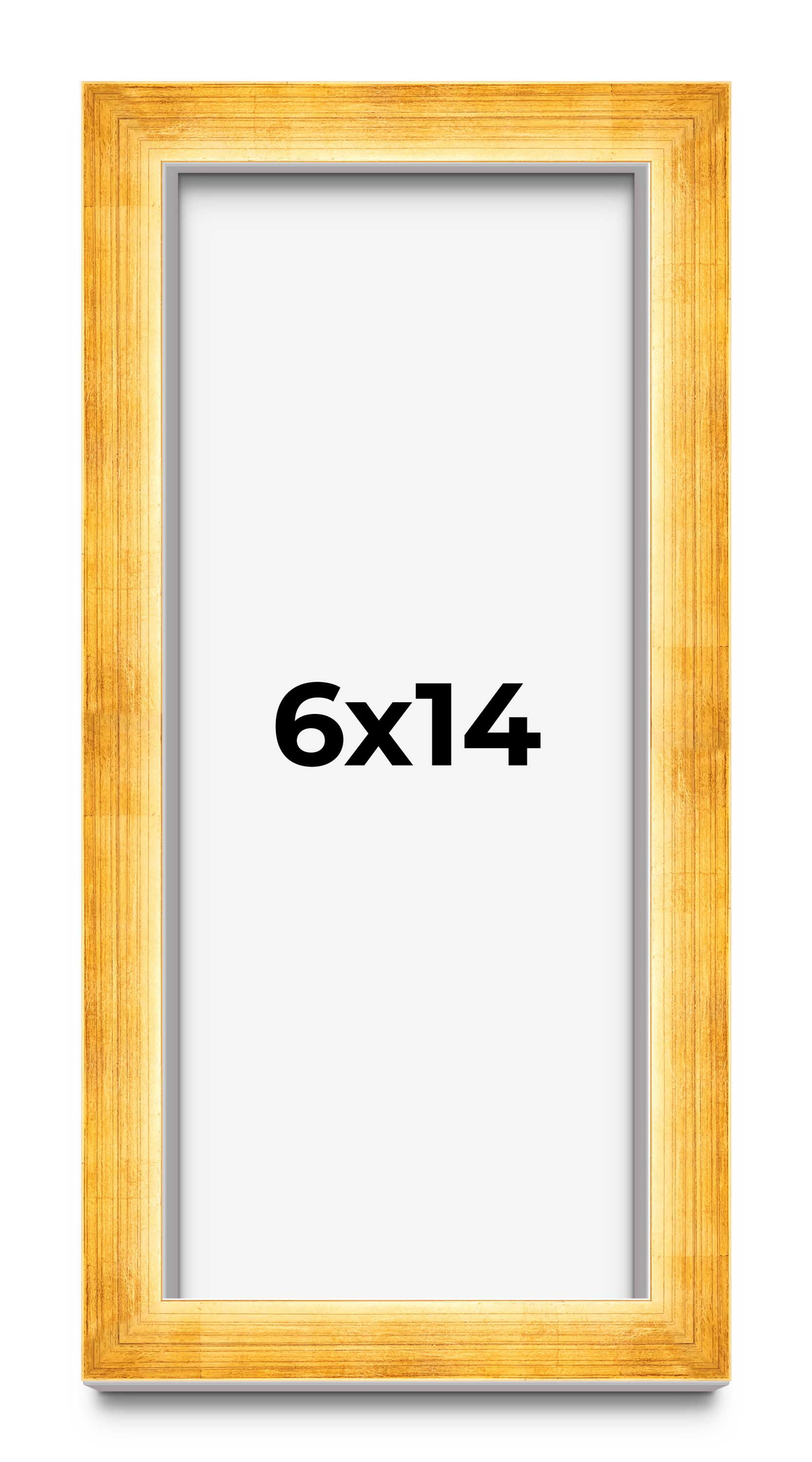 6x14 Shadow Box Frame Gold | 1.625 Inches Deep Real Wood Traditional ...
