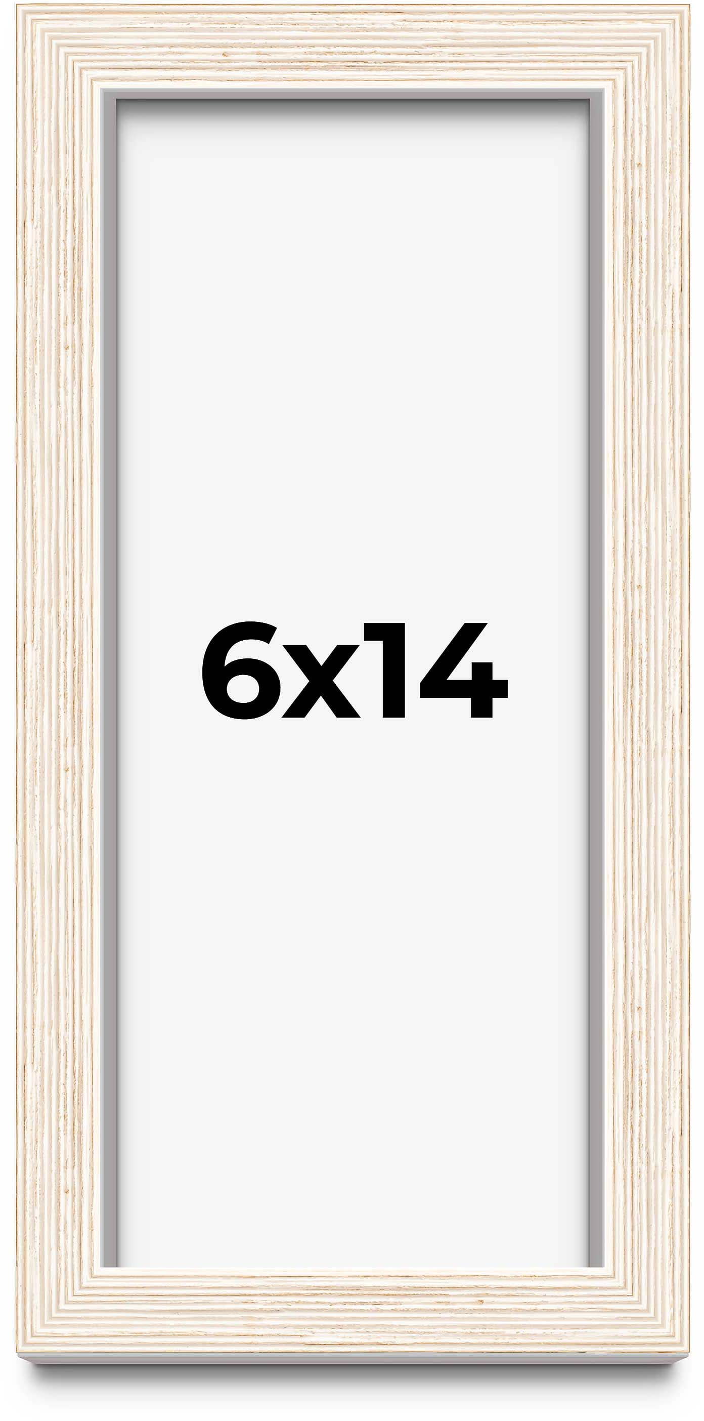 6x14 Shadow Box Frame White | 1.125 Inches Deep Real Wood Rustic ...