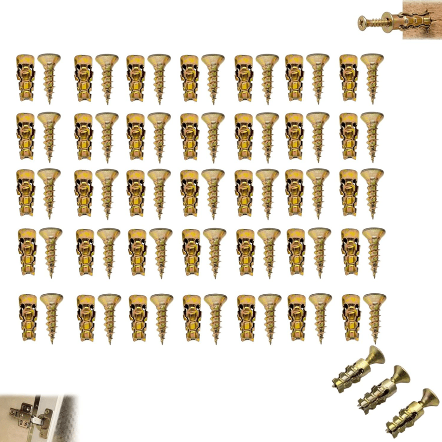 6x14mm Short Expansion Screw Set, Corrosion Resistant Cabinet Hinge ...