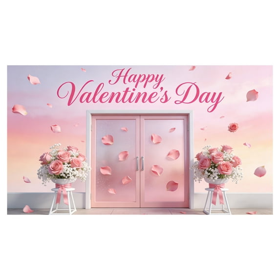 6x16 FT Valentine's Day Garage Door Cover, Large Romantic Happy ...