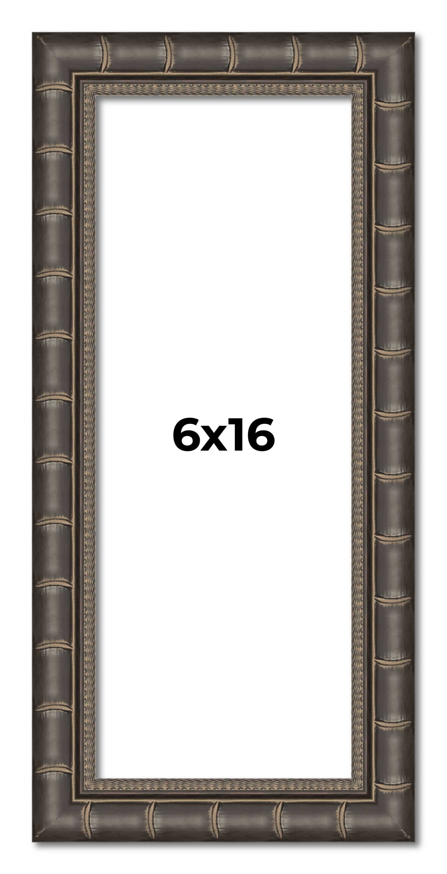 6x16 Frame Black Bamboo Solid Wood Picture Frame Width 1.5 Inches ...