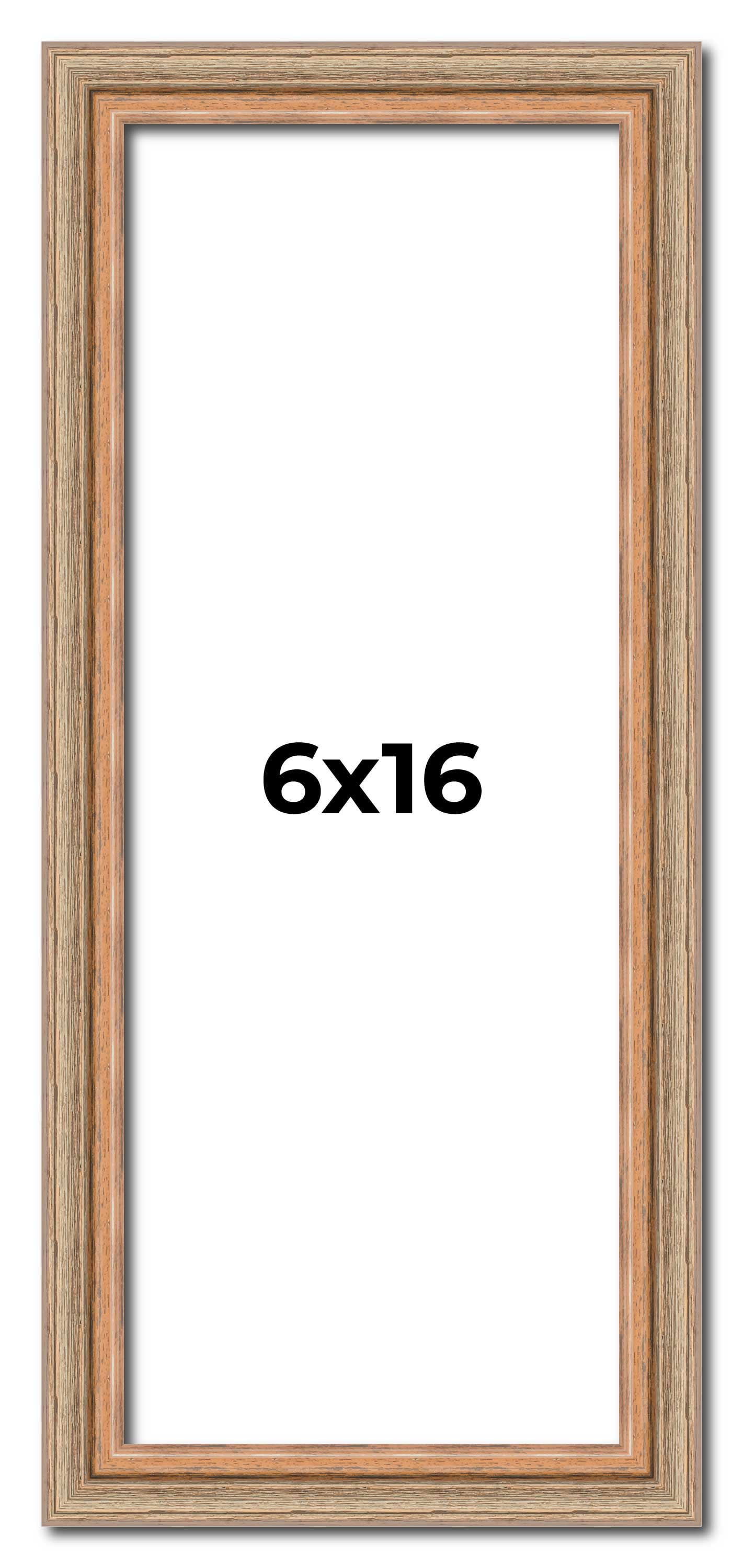 6x16 Frame Brown 60's Wooden Cabinet Solid Wood Picture Frame | 1 Inch ...