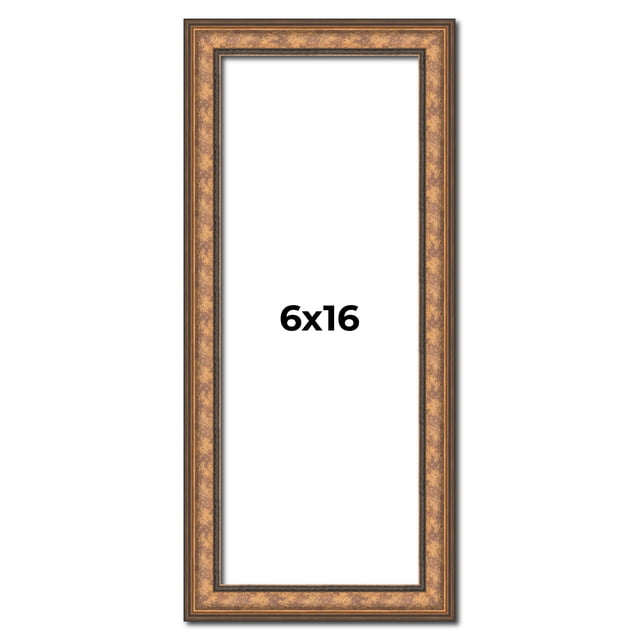 6x16 Frame Gold Real Wood Picture Frame Width 1.25 inches | Interior ...